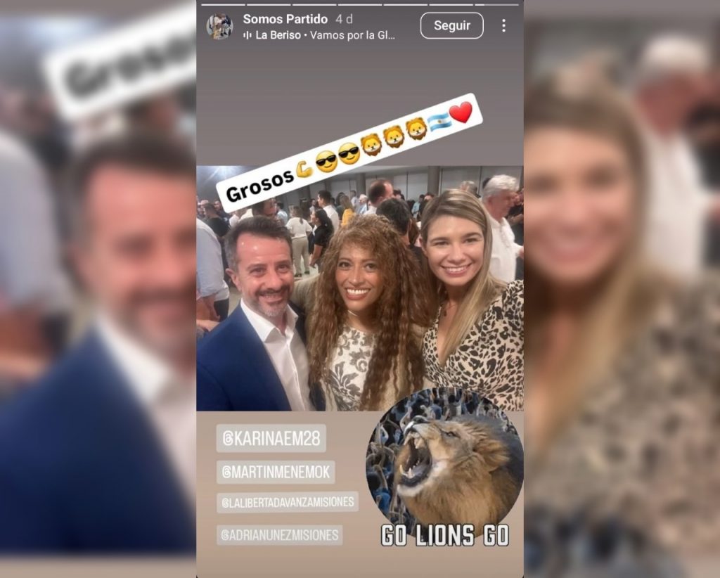 Martín Ayala, con cargo en el PJ Misiones y foto en el acto de Karina Milei
